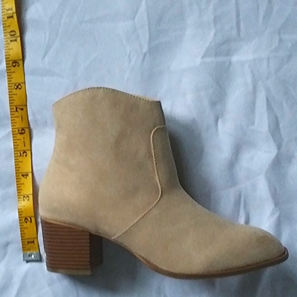 LOFT | Shoes | Nwt Loft Beige Stacked Heel Ankle Boot | Poshmark